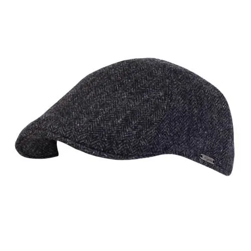 WIGENS Herringbone Shetland Pub Cap - Dark Gray
