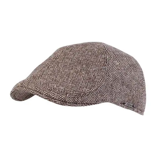 WIGENS Herringbone Shetland Pub Cap - Light Brown