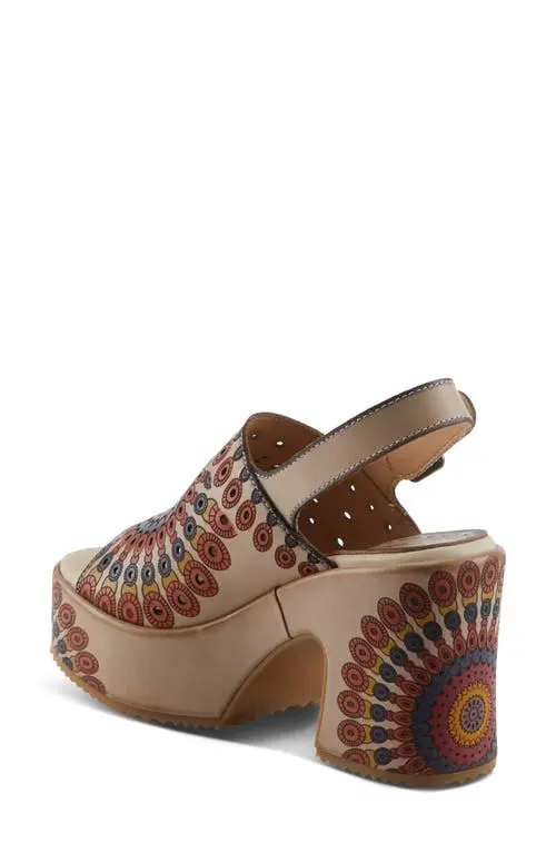 SPRING STEP SHOES Stevienix Platform Sandal - Beige Multi