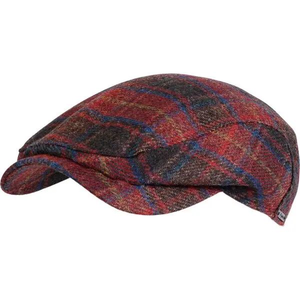WIGENS Tartan Wool Ivy Cap - Bordeaux