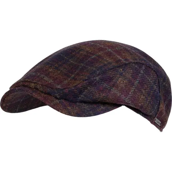 WIGENS Tartan Wool Ivy Cap - Wine