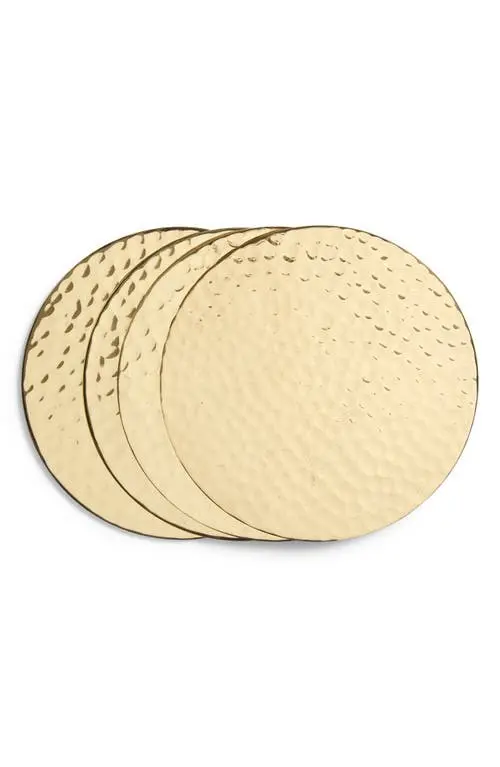 VISKI Hammered Coasters Set Of 4 - Brass