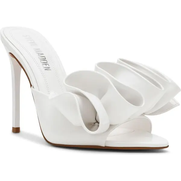 Steve Madden Affinity Stiletto Slide Sandal - White Pat