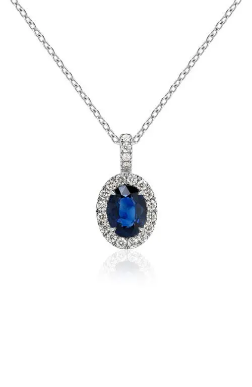 VALANI ATELIER Diamond Pavé And Sapphire Pendant Necklace - White/ Diamond/ Sapphire