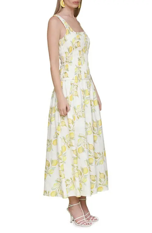Avec Les Filles Smocked Sleeveless Maxi Dress