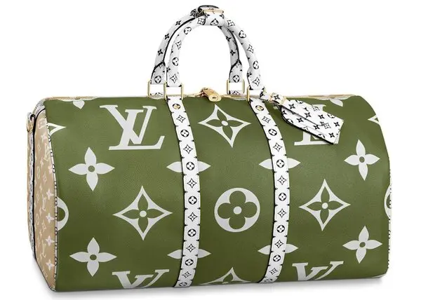 LOUIS VUITTON Keepall Bandouliere Monogram Giant 50 - Khaki Green/beige