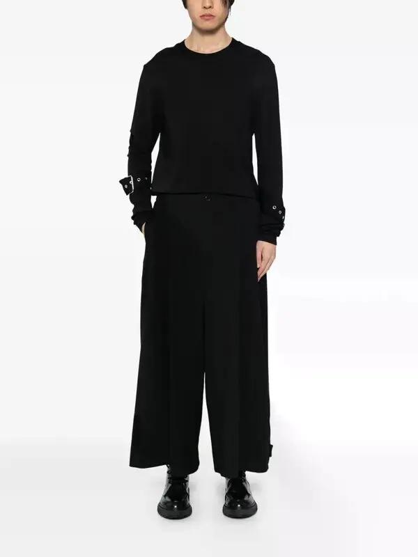 SONGZIO Structured Cropped Wide-leg Pants