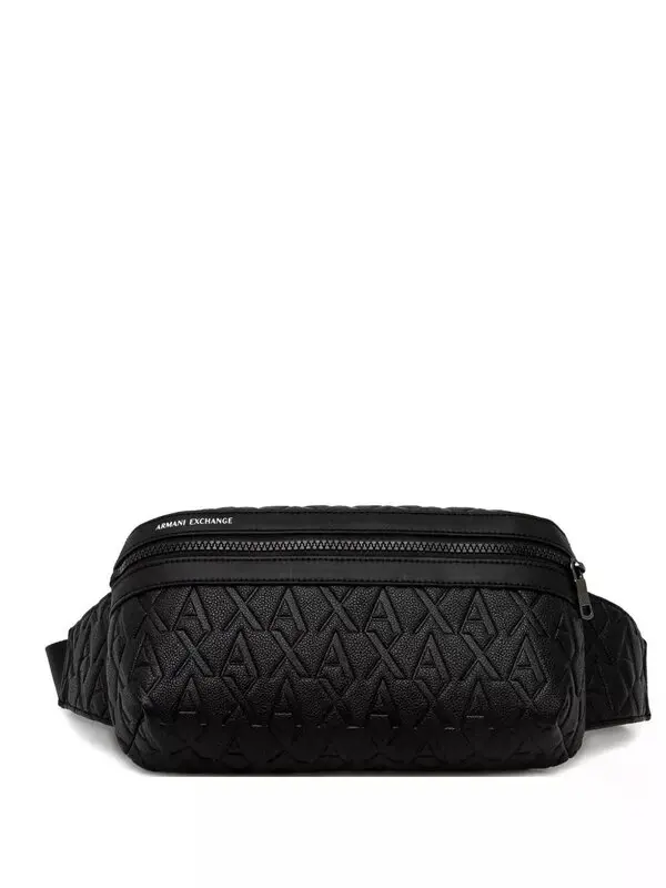 Armani Exchange Logo-patterned Belt Bag - Black