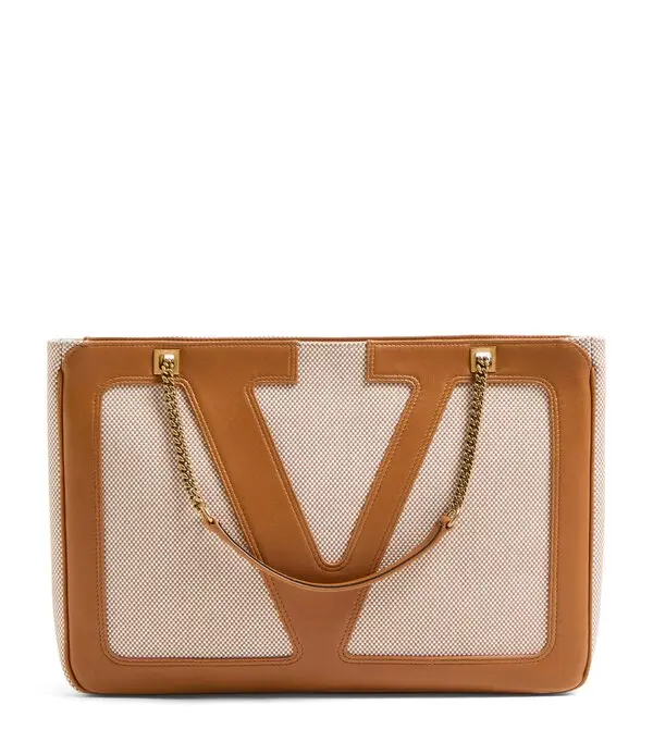 Valentino Garavani Vlogo Viva Superstar Medium Tote Bag - Neutral