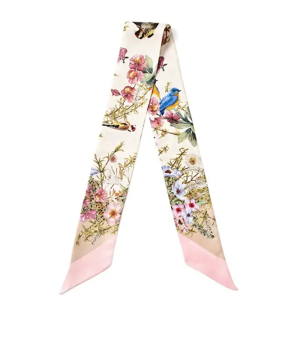 ASPINAL OF LONDON Silk Edwardian Garden Twilly - Brown