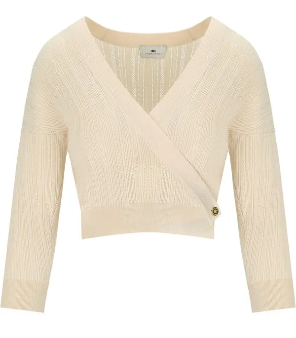 Elisabetta Franchi Knitted Top With V-neck