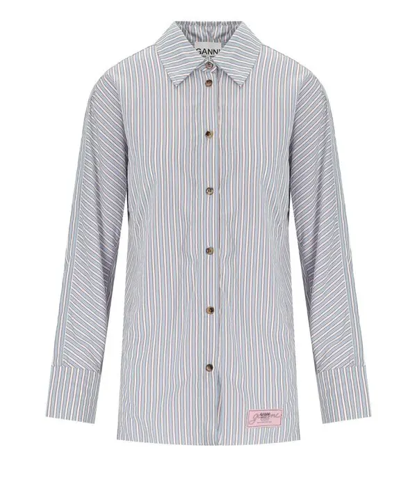 GANNI Striped Chambray Shirt