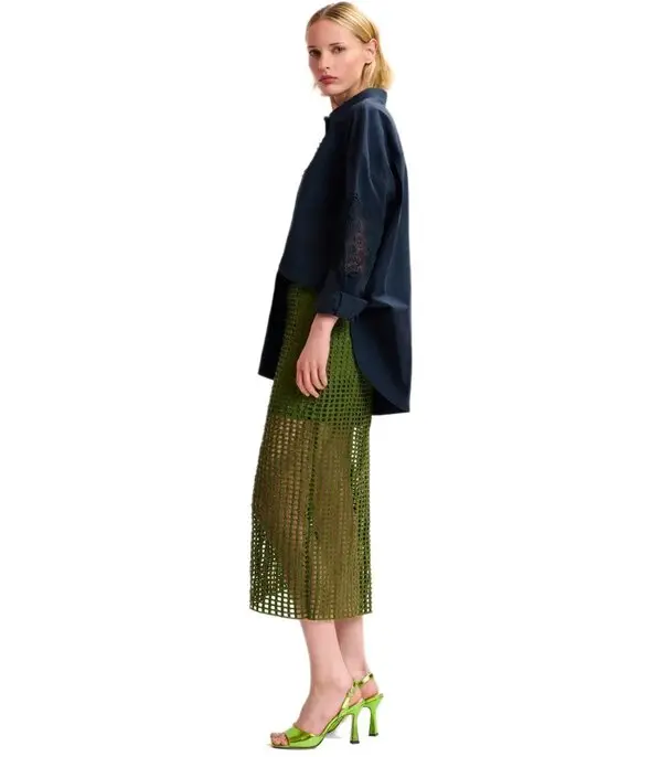 Essentiel Antwerp Khaki Midi Skirt