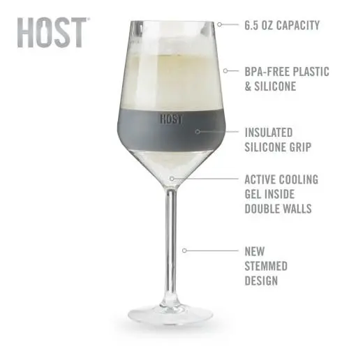 HOST Stemmed Wine Freeze Cooling Cup Set Of 2