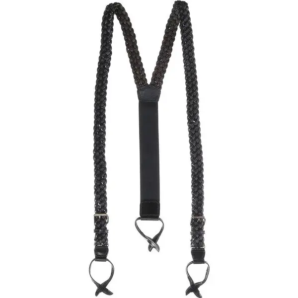 THE BRITISH BELT COMPANY Braided Button-end Suspenders - Black