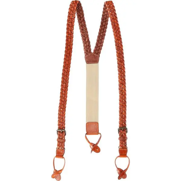 THE BRITISH BELT COMPANY Braided Button-end Suspenders - Tan