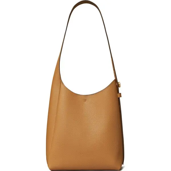 Tory Burch Small Romy Pebble Leather Hobo Bag - Tiramisu