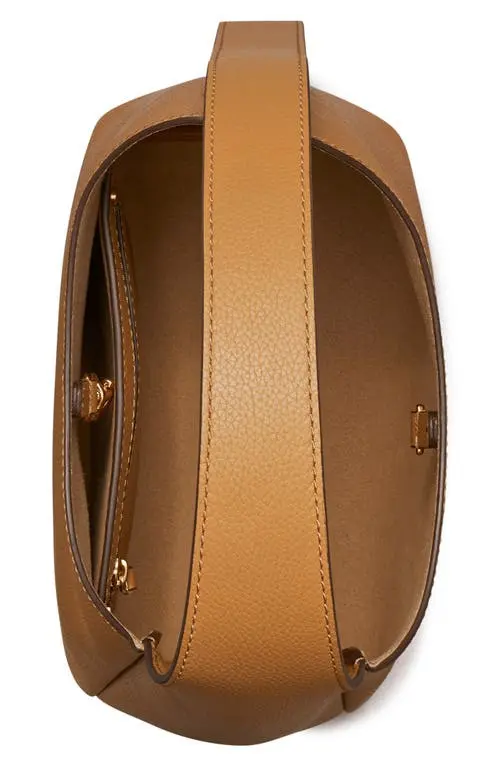 Tory Burch Small Romy Pebble Leather Hobo Bag - Tiramisu