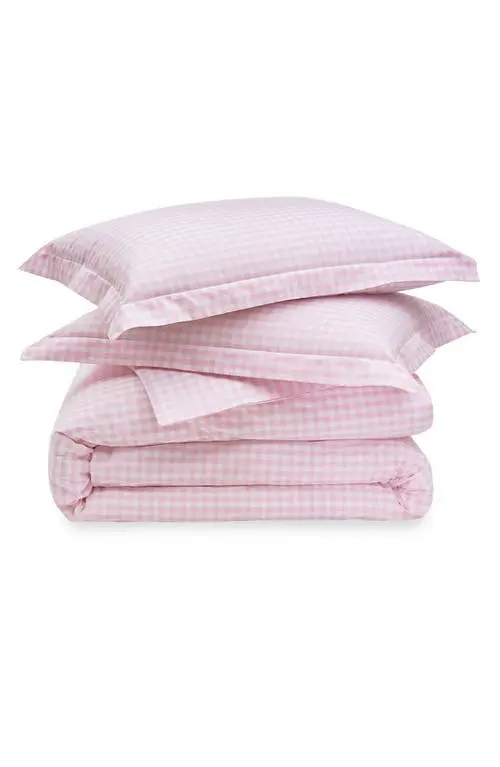 PETITE PLUME Signature Collection Gingham Duvet Cover & Shams Set - Pink