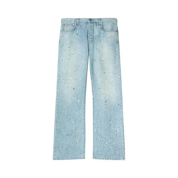 Off-White Paint Relaxed Jeans - Blue