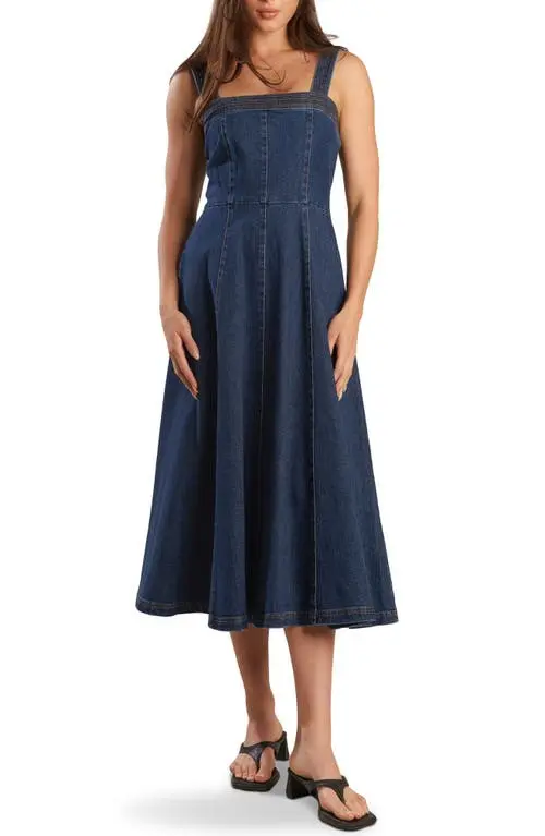 Freemarket Sleeveless Fit & Flare Midi Dress - Denim | Editorialist