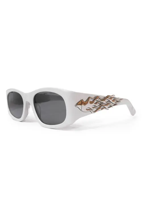 PLEASURES X Akila Eazy 55mm Rectangular Sunglasses - Moon Rock