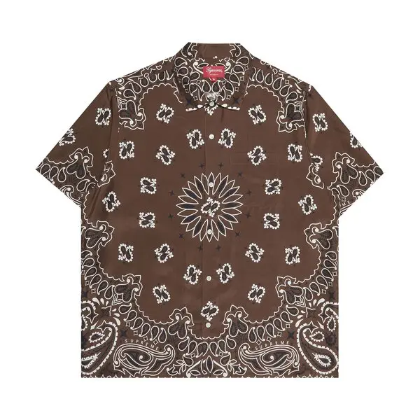 Supreme Bandana Silk Short-sleeve Shirt - Brown