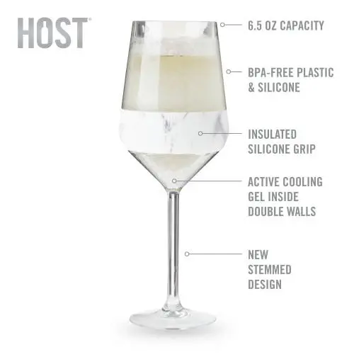 HOST Stemmed Wine Freeze Cooling Cup Set Of 2
