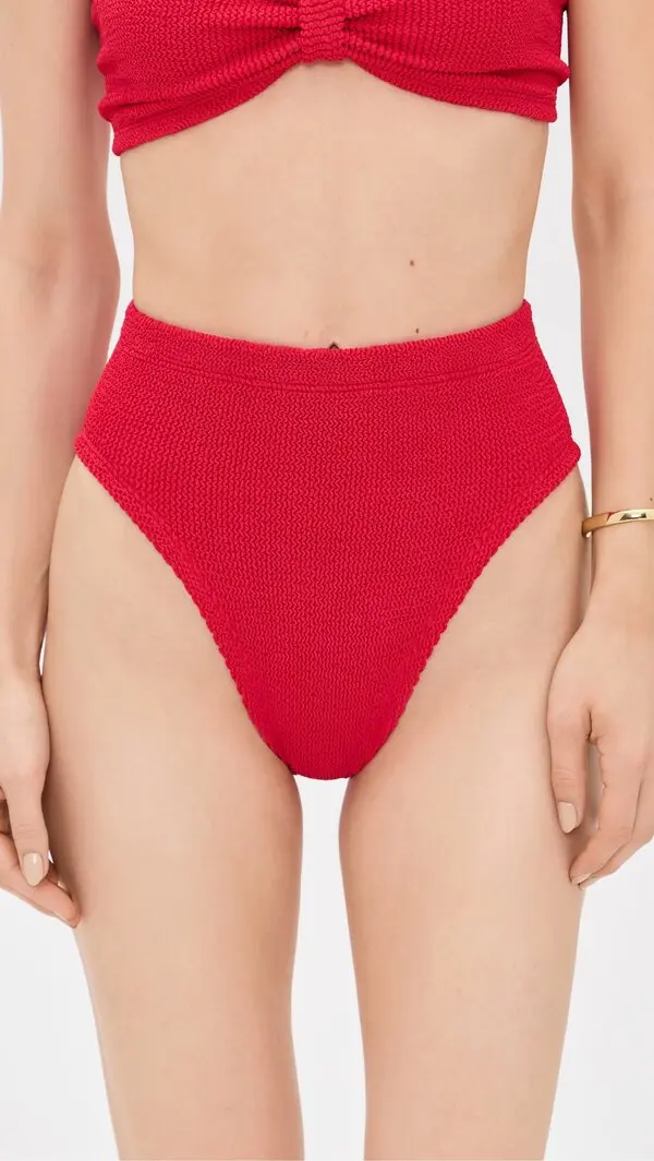 Hunza G High Waisted Bikini Bottom - Red
