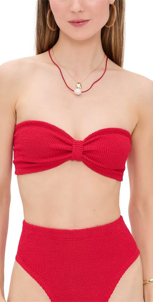 Hunza G Jean Bikini Top - Red