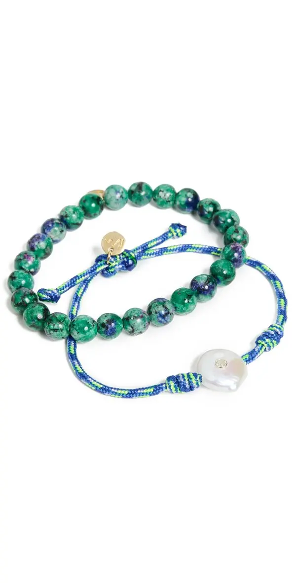 Maison Irem Beaded Bracelet Set - Blue