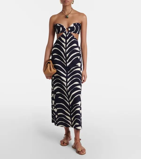 Johanna Ortiz Ocean Layers Cutout Maxi Dress