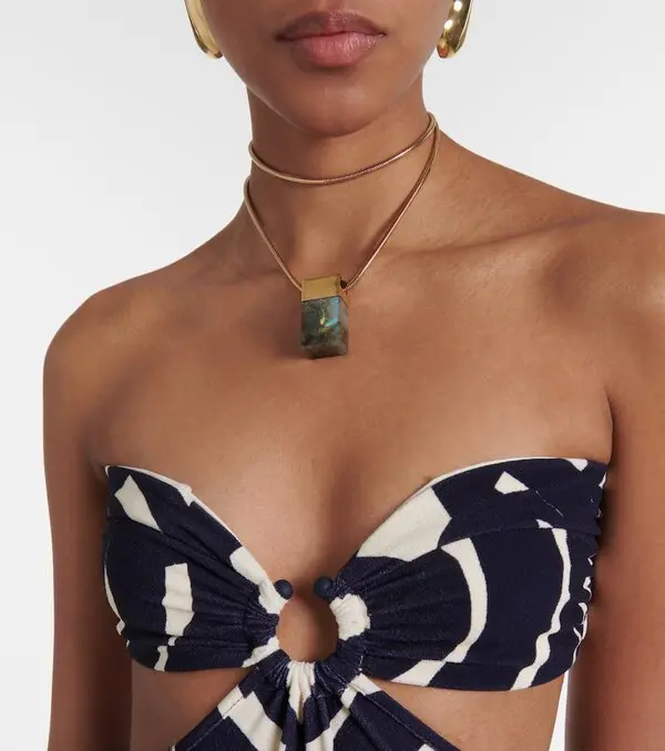 Johanna Ortiz Ocean Layers Cutout Maxi Dress