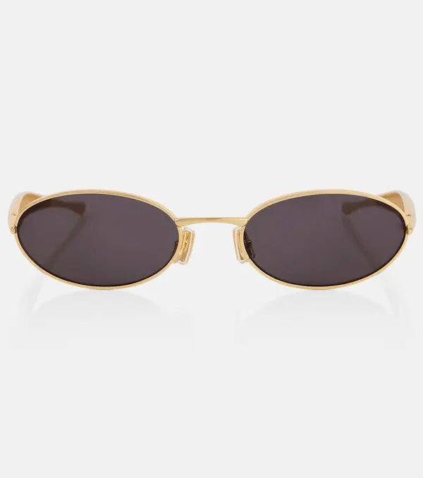 Bottega Veneta Sardine Oval Sunglasses - Gold