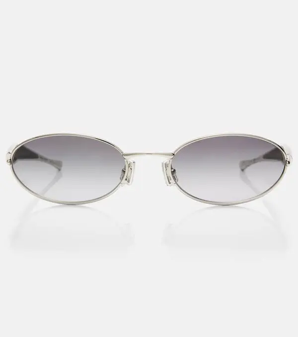 Bottega Veneta Sardine Oval Sunglasses - Silver