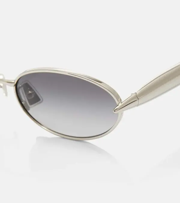 Bottega Veneta Sardine Oval Sunglasses - Silver