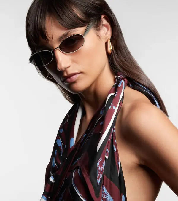 Bottega Veneta Sardine Oval Sunglasses - Silver