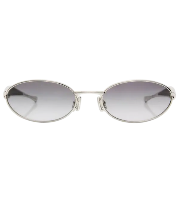 Bottega Veneta Sardine Oval Sunglasses - Silver