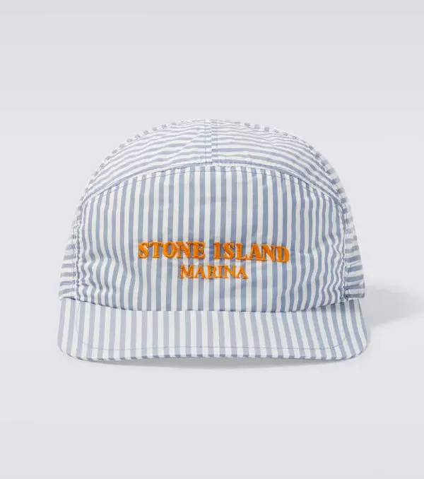 Stone Island Marina Striped Baseball Cap - Blue