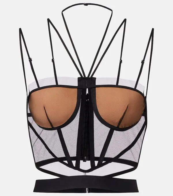 NENSI DOJAKA Sheer Bustier - Beige
