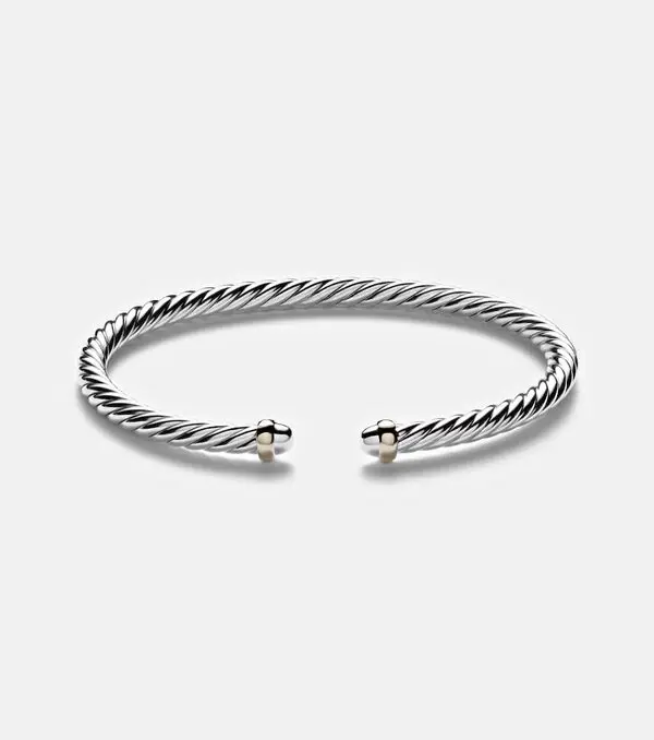 David Yurman Cable Flex® Sterling And 14kt Gold Cuff Bracelet - Silver