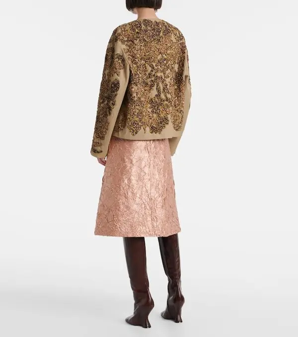 Dries Van Noten Sequined Cotton Jacket