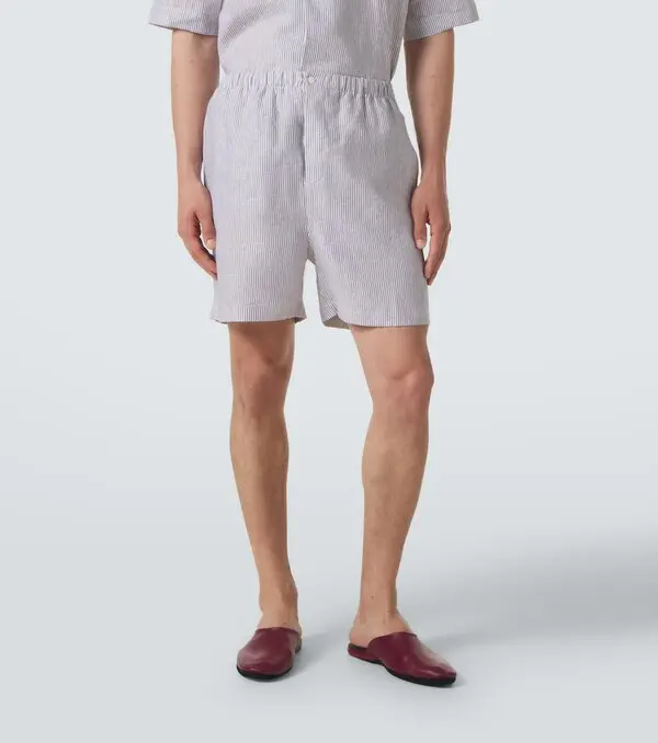 Zegna Striped Linen Pajamas - Grey