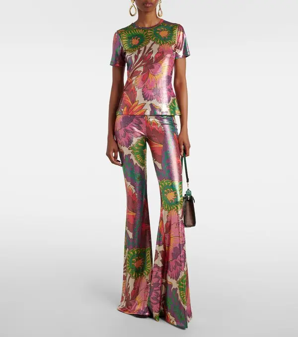 Etro Flared Jersey Pants - Multicoloured