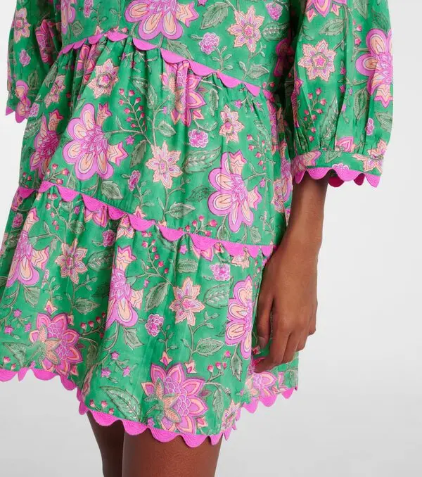 juliet dunn floral cotton mini dress Juliet Dunn Floral Print Mini Dress - White Dresses, Clothing - WJULD24207
