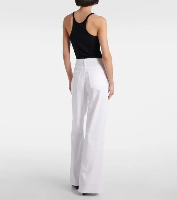 7 For All Mankind Jo High-rise Wide-leg Jeans - White