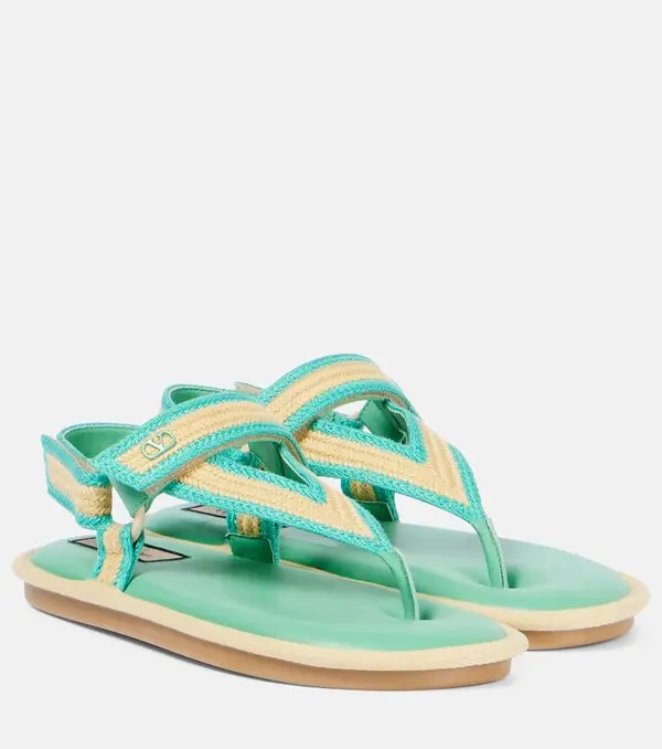 Valentino Garavani Lake Powell Crochet Sandals - Neutrals