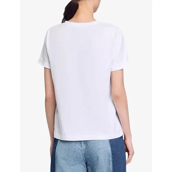 Sandro Logo-embroidered Cotton-jersey T-shirt