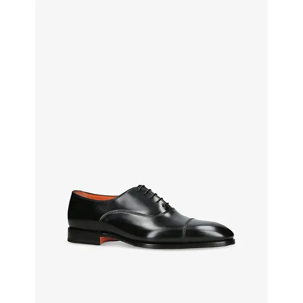 Santoni Adrian Leather Oxford Shoes - Black