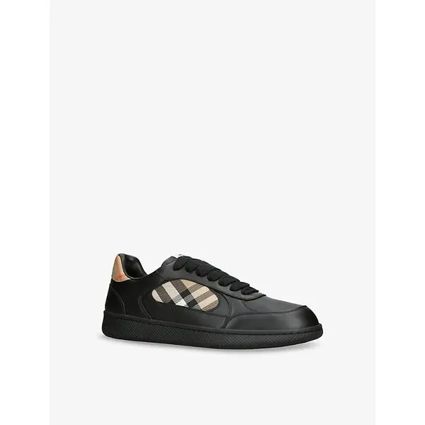 Burberry Terrace Check Low-top Leather Trainers - Blk/other